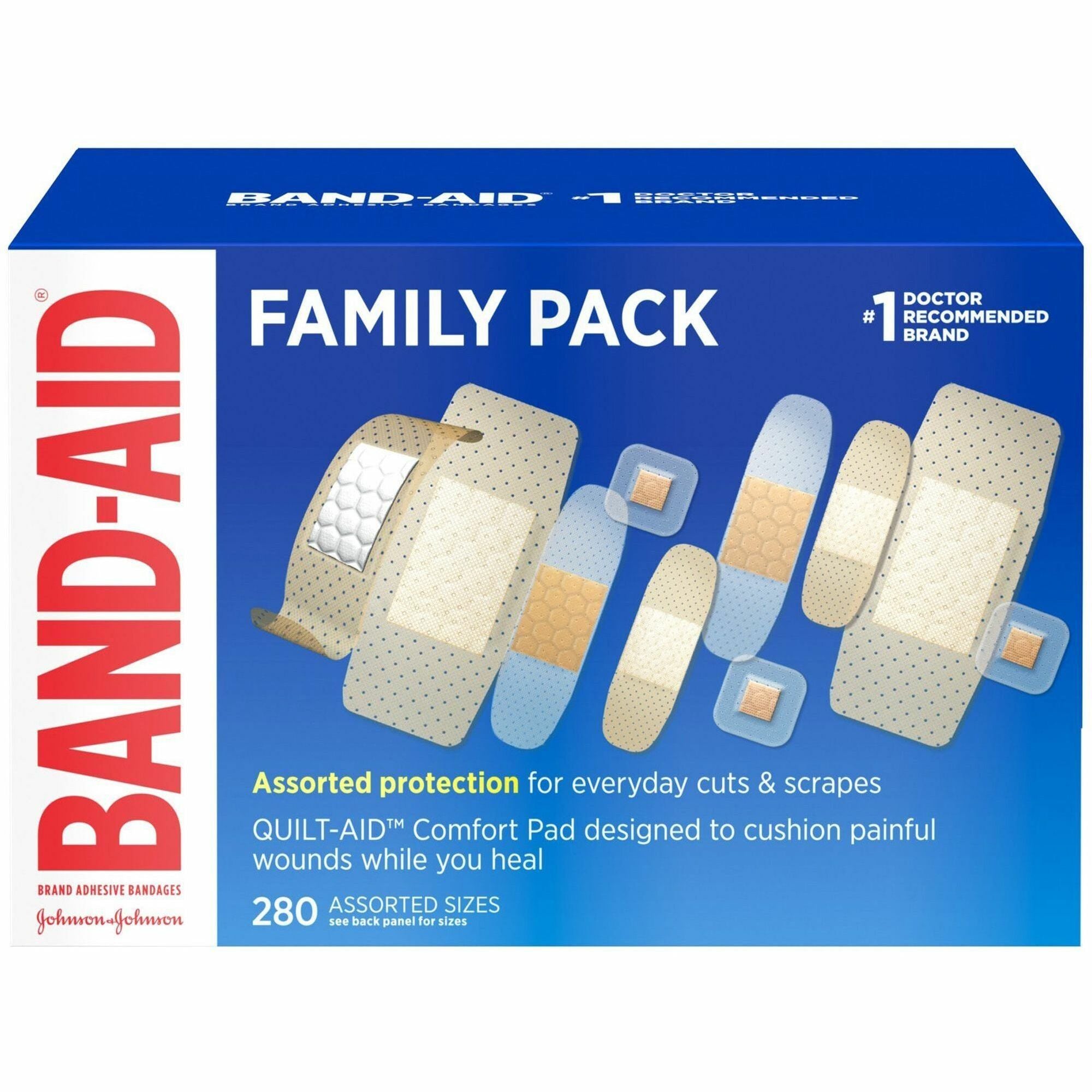 Band-Aid Adhesive Bandages Family Variety Pack - White - 280 / Box ...